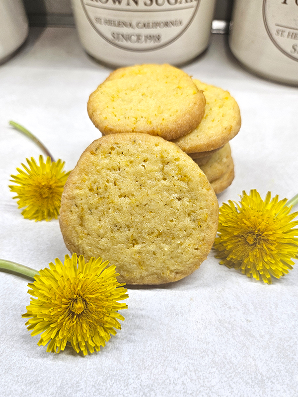Dandelion Shortbread Cookies - Made Using Dandelion Petals