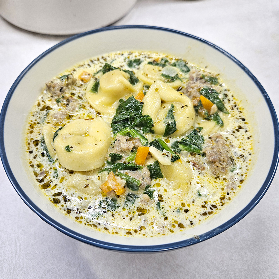 Sausage And Cheese Tortellini Soup - A Dutch Oven Recipe - Semi ...